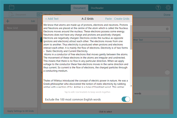 DocsPlus App - Create and edit a Wordbar | Crick Software