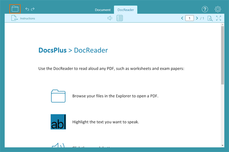 DocsPlus App - Use the DocReader | Crick Software
